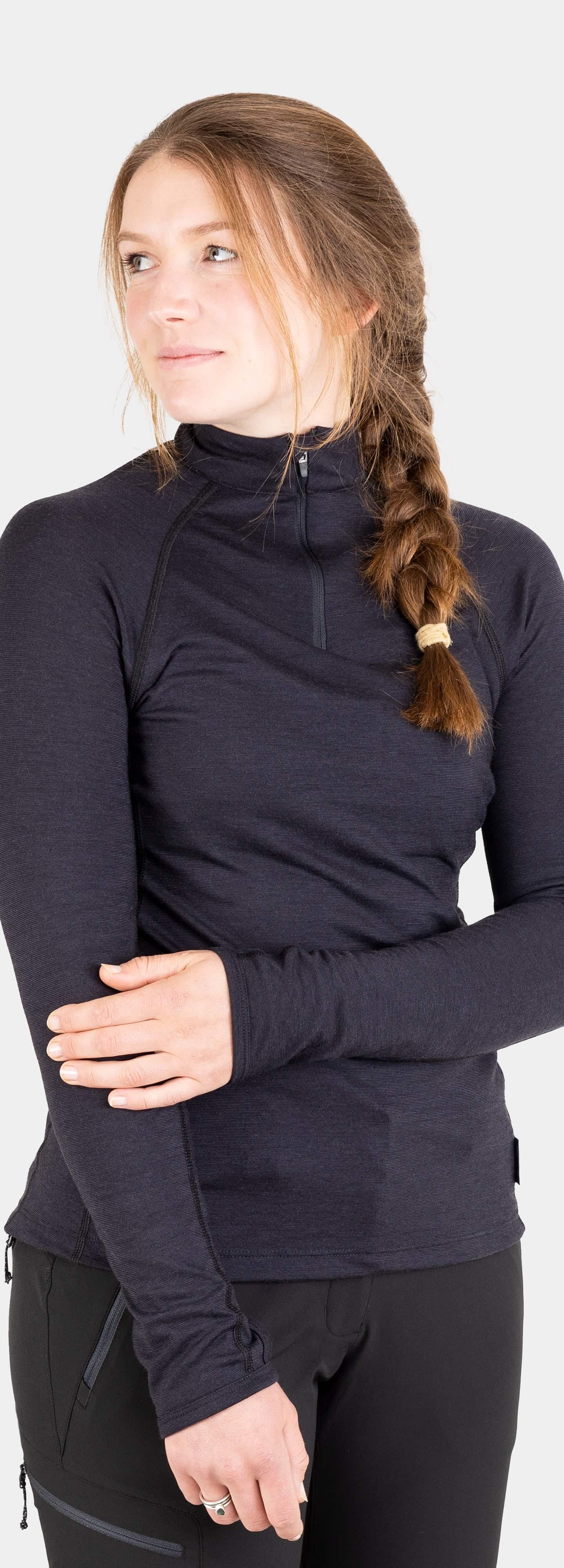 Kepler Zip Top Womens Pure Ultrafine Merino Top