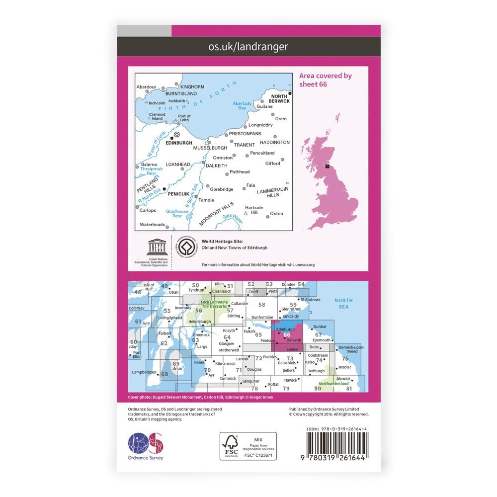 OS Landranger 66 - Edinburgh